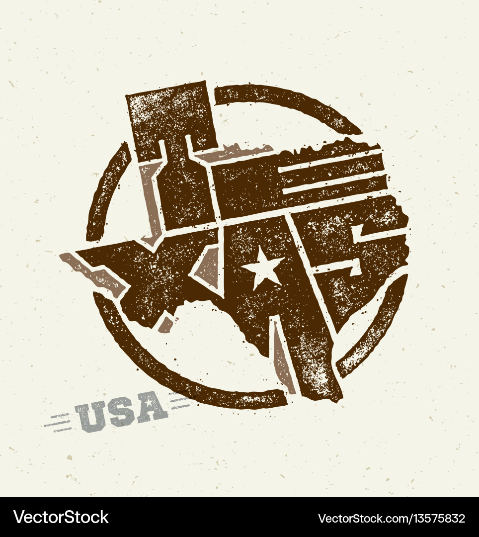 Texas Lone Star USA State Royalty Free Vector Image