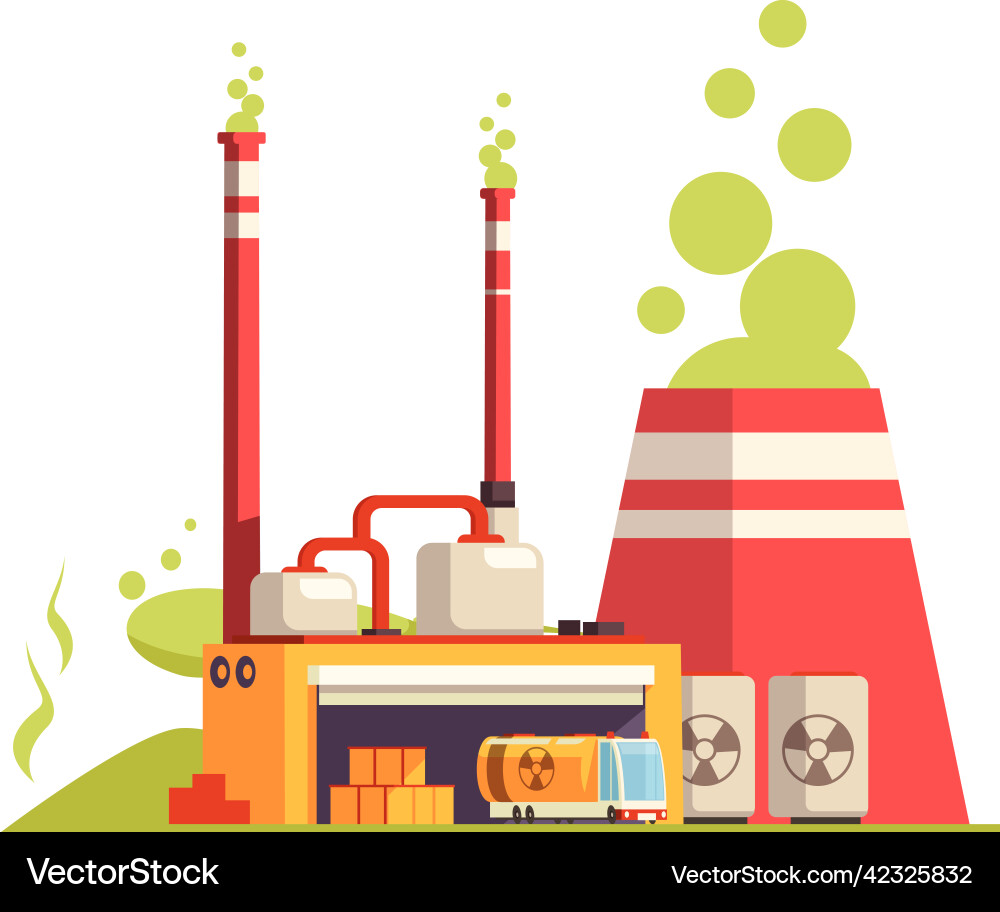 Toxic factory bubbles composition Royalty Free Vector Image