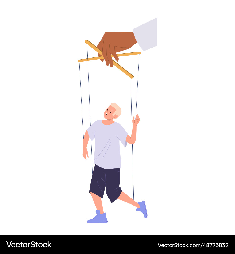 Young helpless boy cartoon puppet character Vector Image