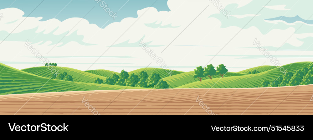 A view of an empty field Royalty Free Vector Image