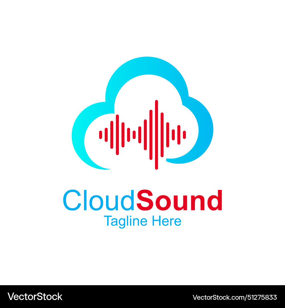 Cloud sound logo design template Royalty Free Vector Image