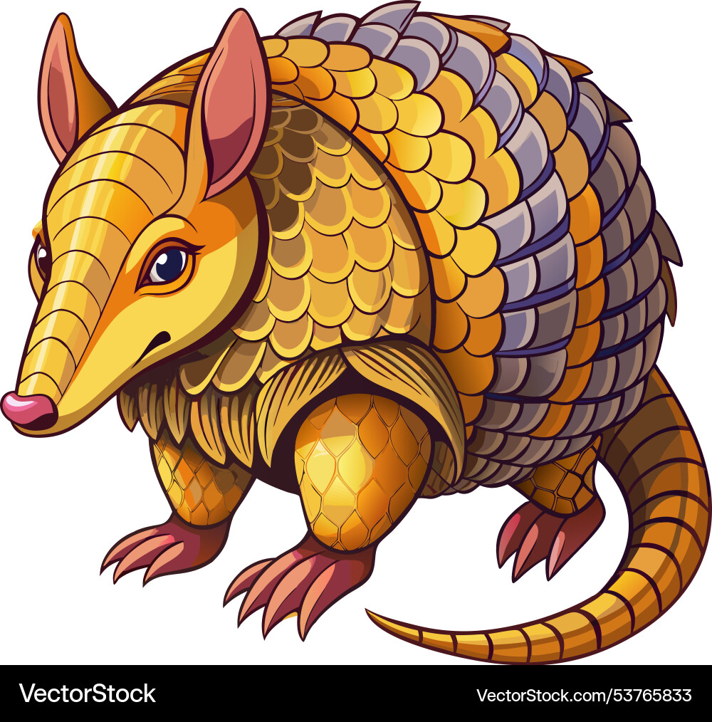 Color armadillo editable on white background perfe