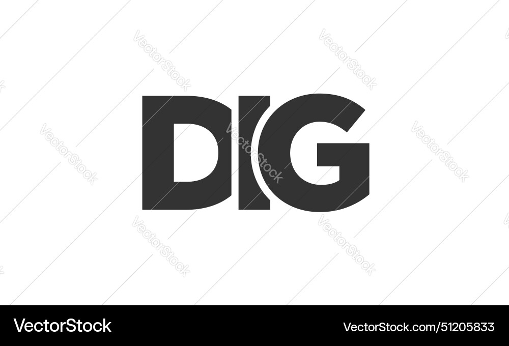 Dig logo design template with strong and modern Vector Image
