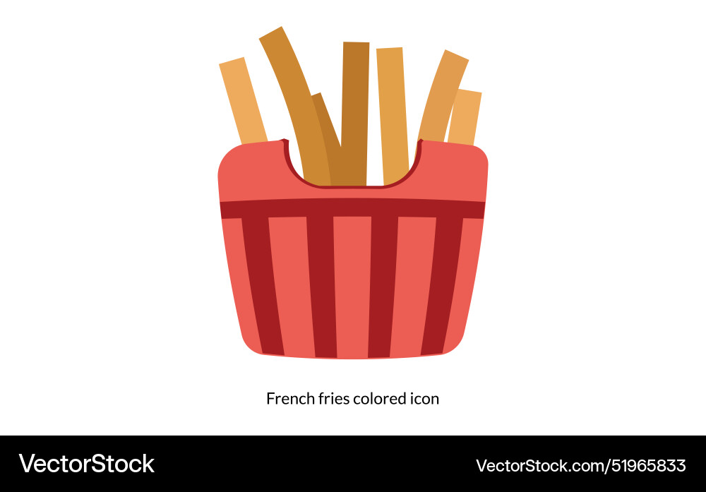 French fries colored line icon Royalty Free Vector Image