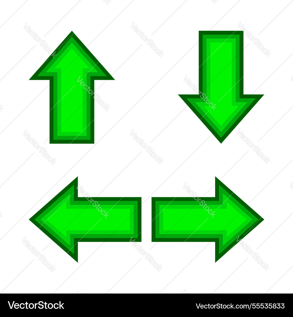 Green arrow and diagonal sign for map Royalty Free Vector