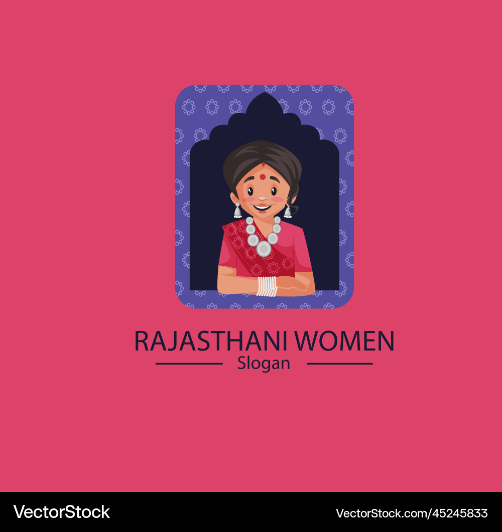Rajasthani women mascot logo Royalty Free Vector Image