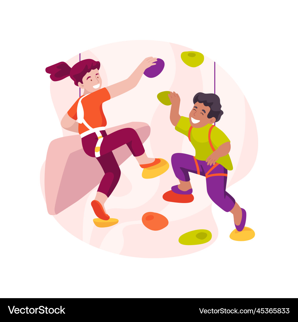 Rock climbing wall isolated cartoon Royalty Free Vector
