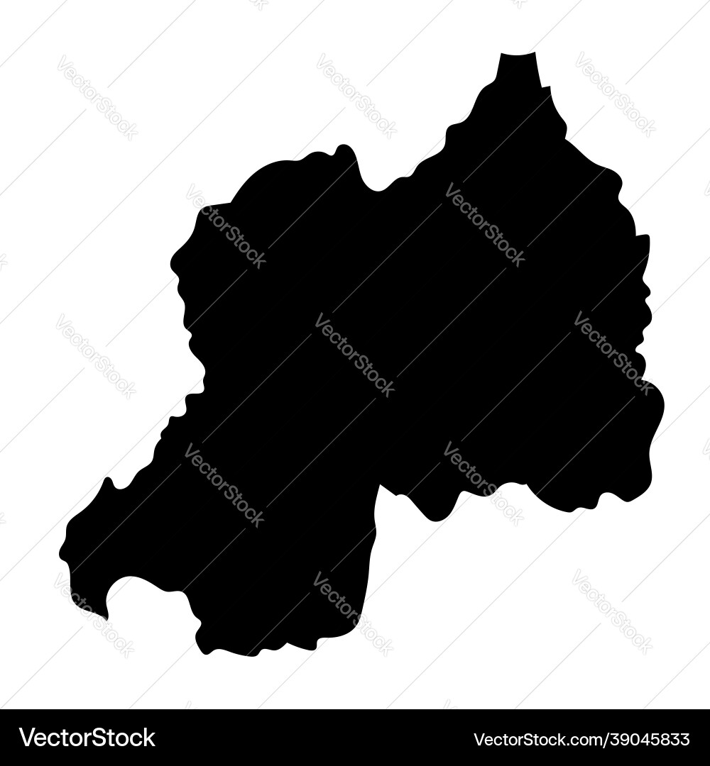 Rwanda ruanda island map silhouette Royalty Free Vector