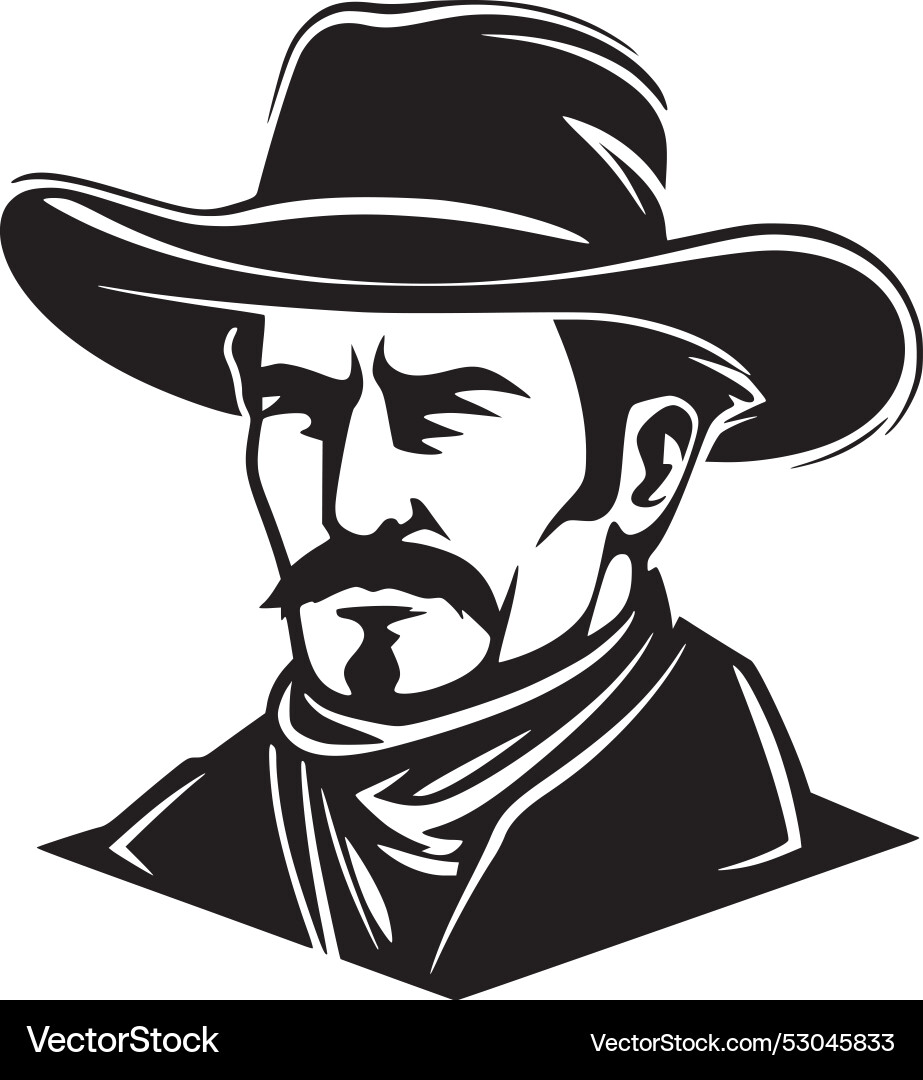 Western - minimalist and flat logo Royalty Free Vector Image