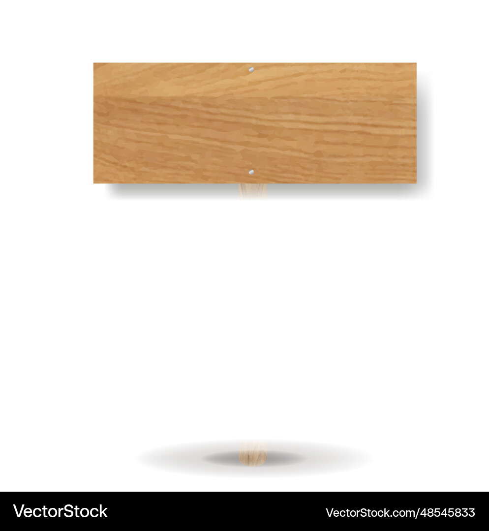 Wooden sign and isolated white background Vector Image