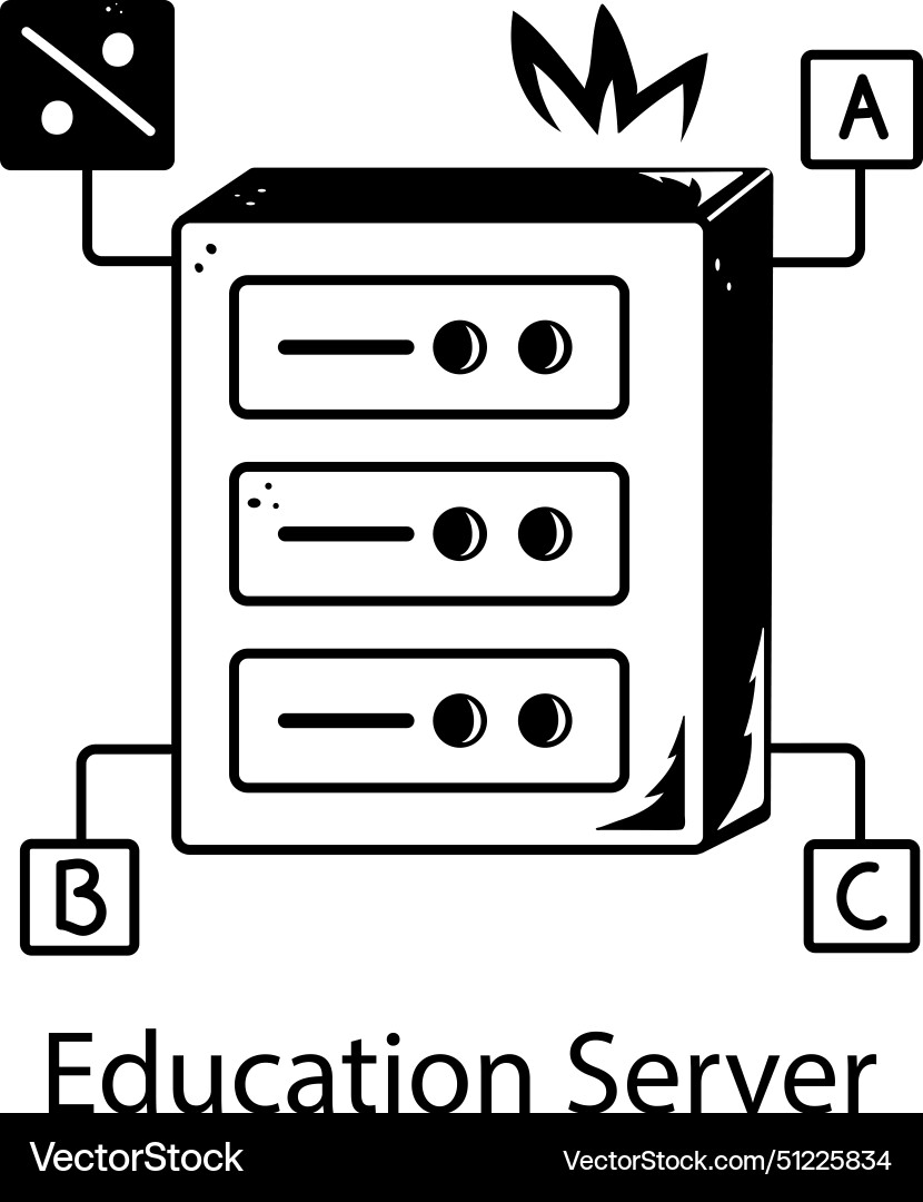 Education server Royalty Free Vector Image - VectorStock