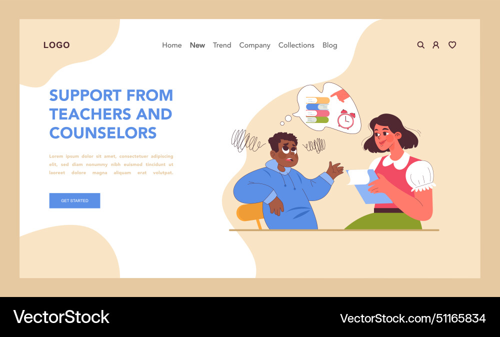 Educational stress web or landing concerned Vector Image