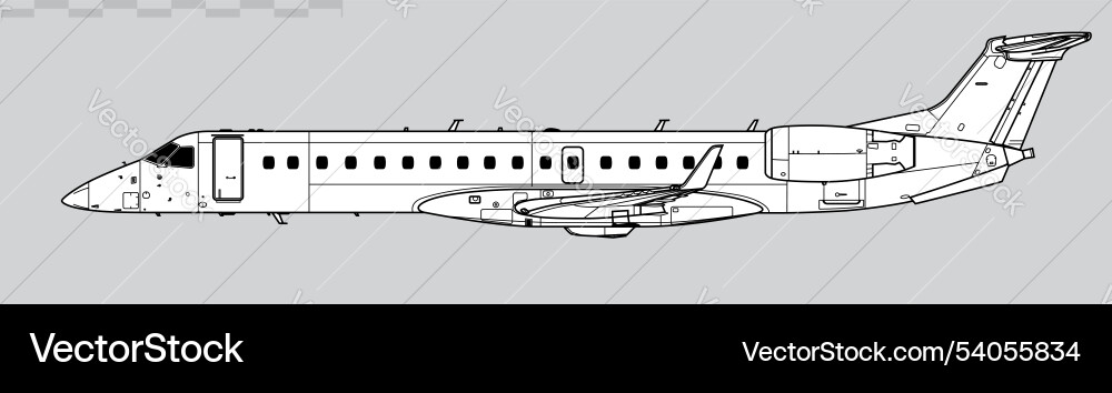 Embraer ERJ-145 Regional Jet Royalty Free Vector Image