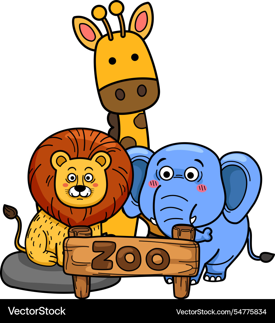 Isolated animal zoo Royalty Free Vector Image - VectorStock