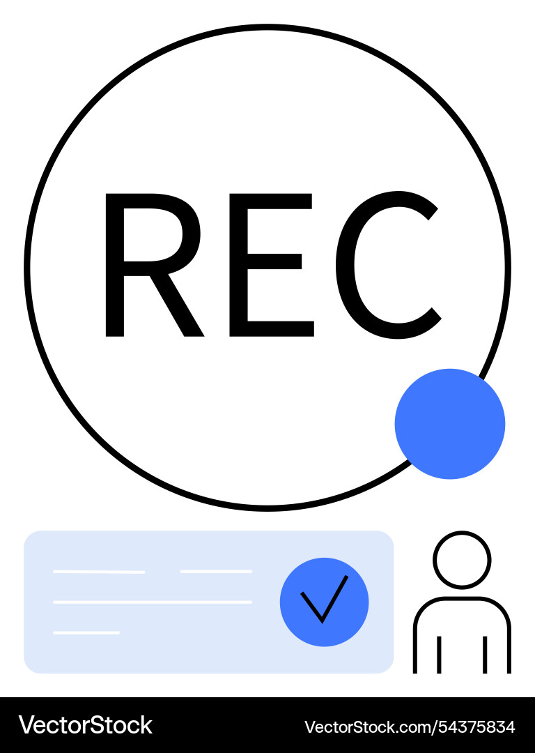 Recording indicator with user verification Vector Image
