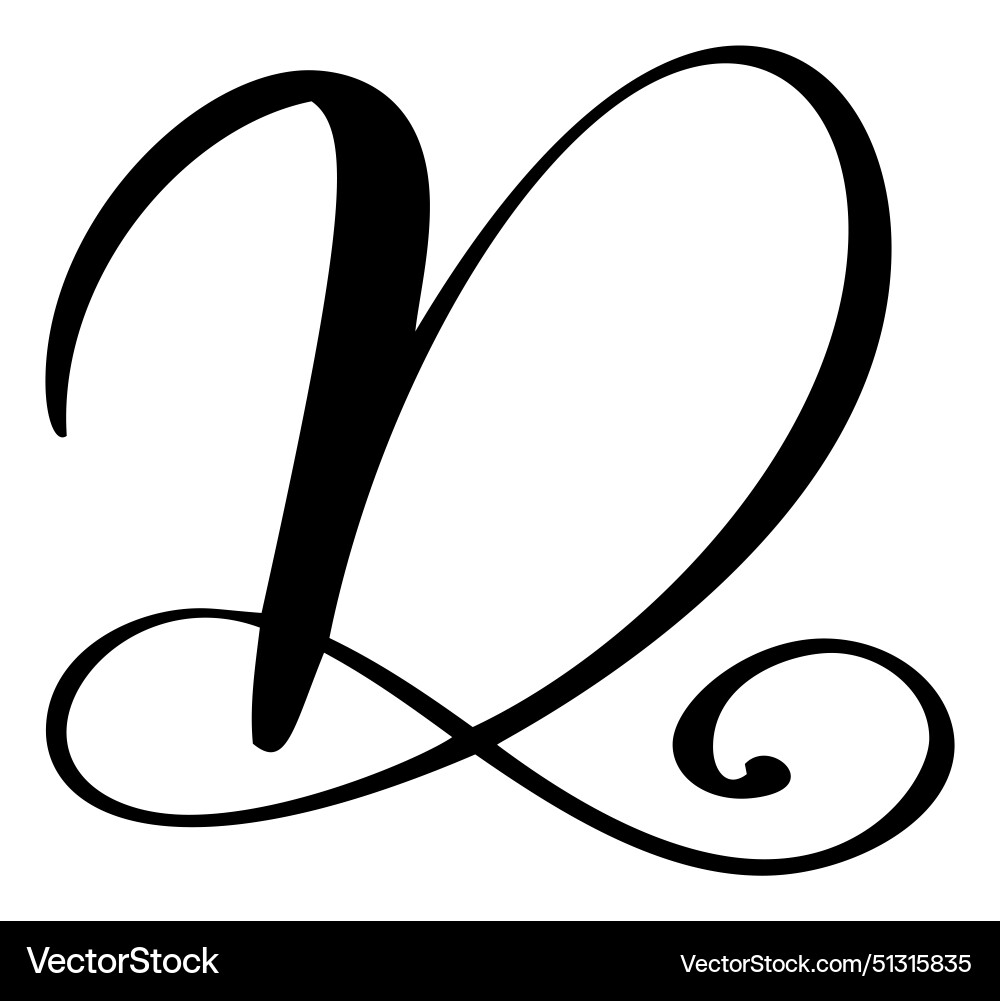 Calligraphy hand drawn letter d logo Royalty Free Vector