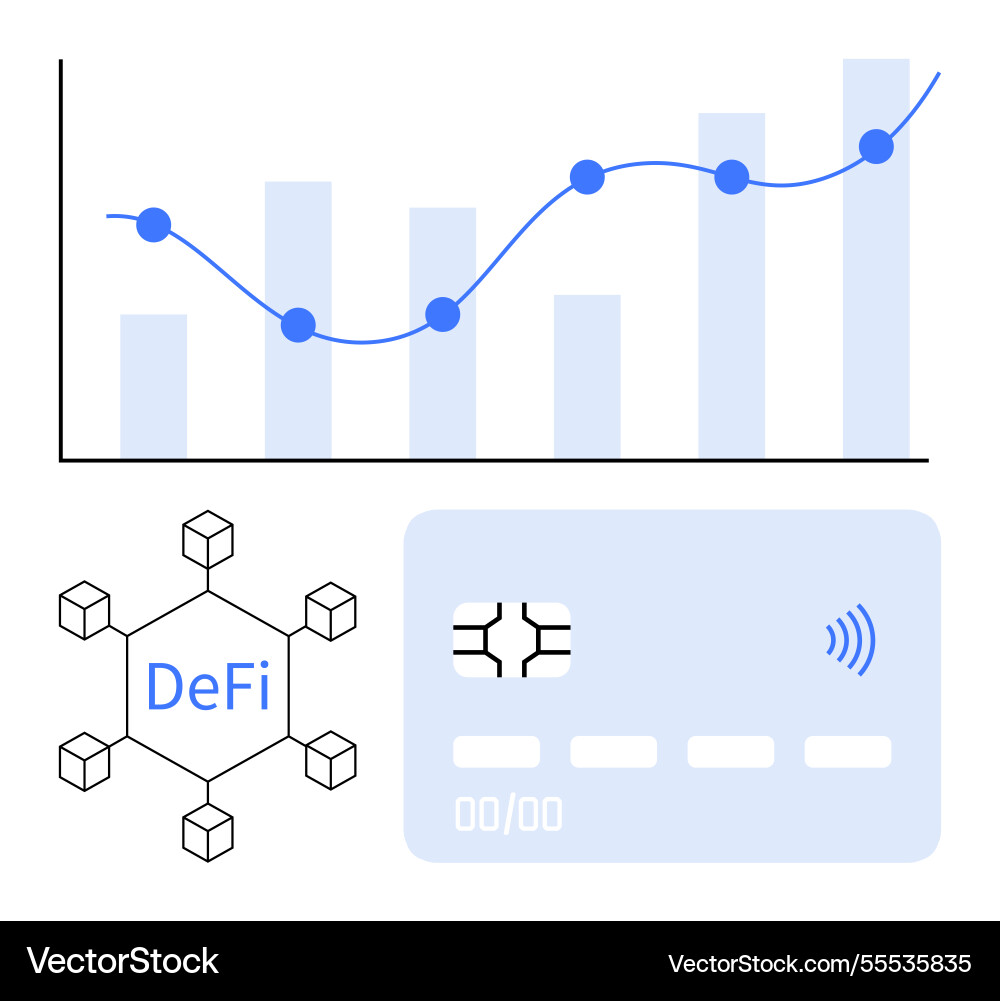 Financial growth chart decentralized finance Vector Image