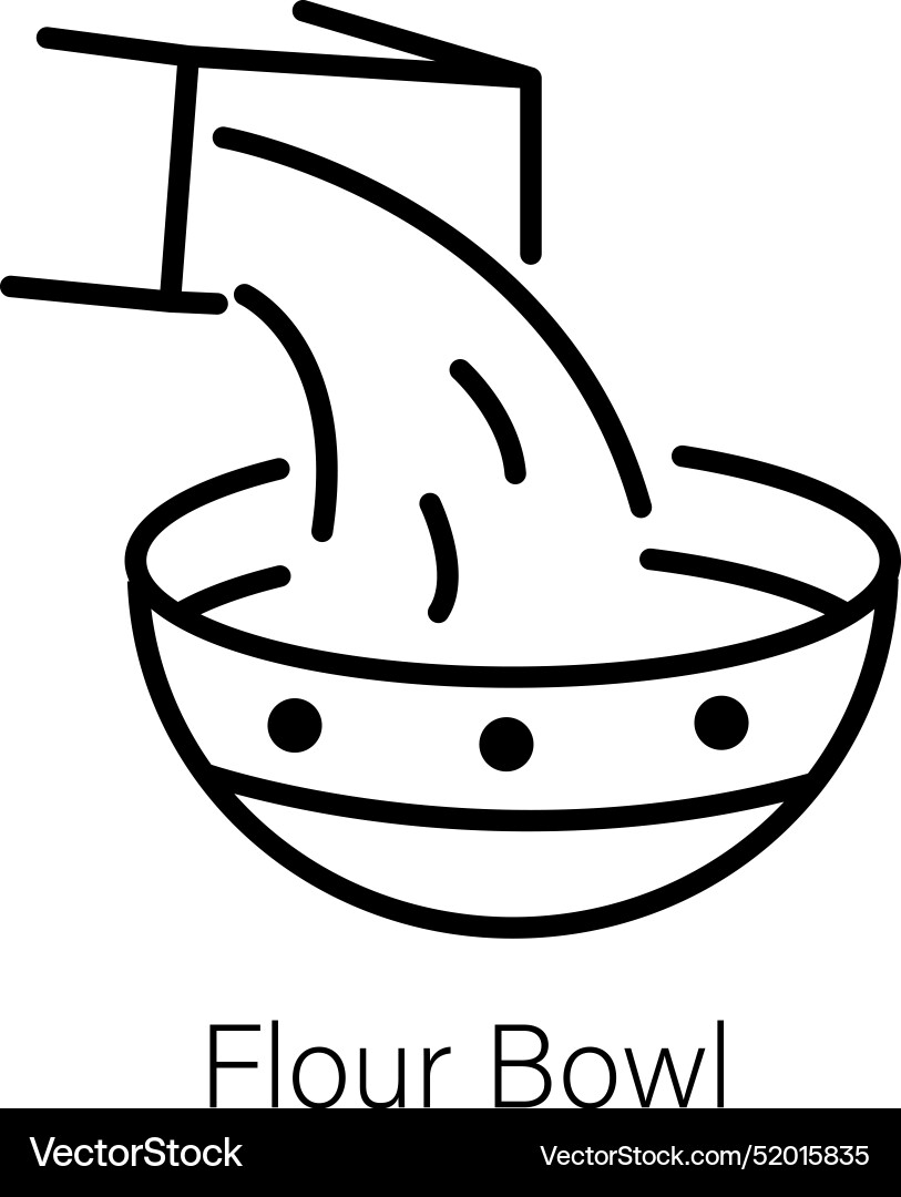 Flour bowl Royalty Free Vector Image - VectorStock