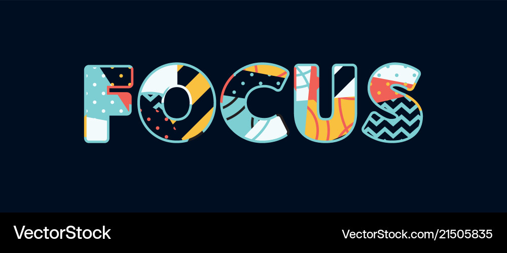 Fokus Konzept Wort Kunst Lizenzfreies Vektorbild