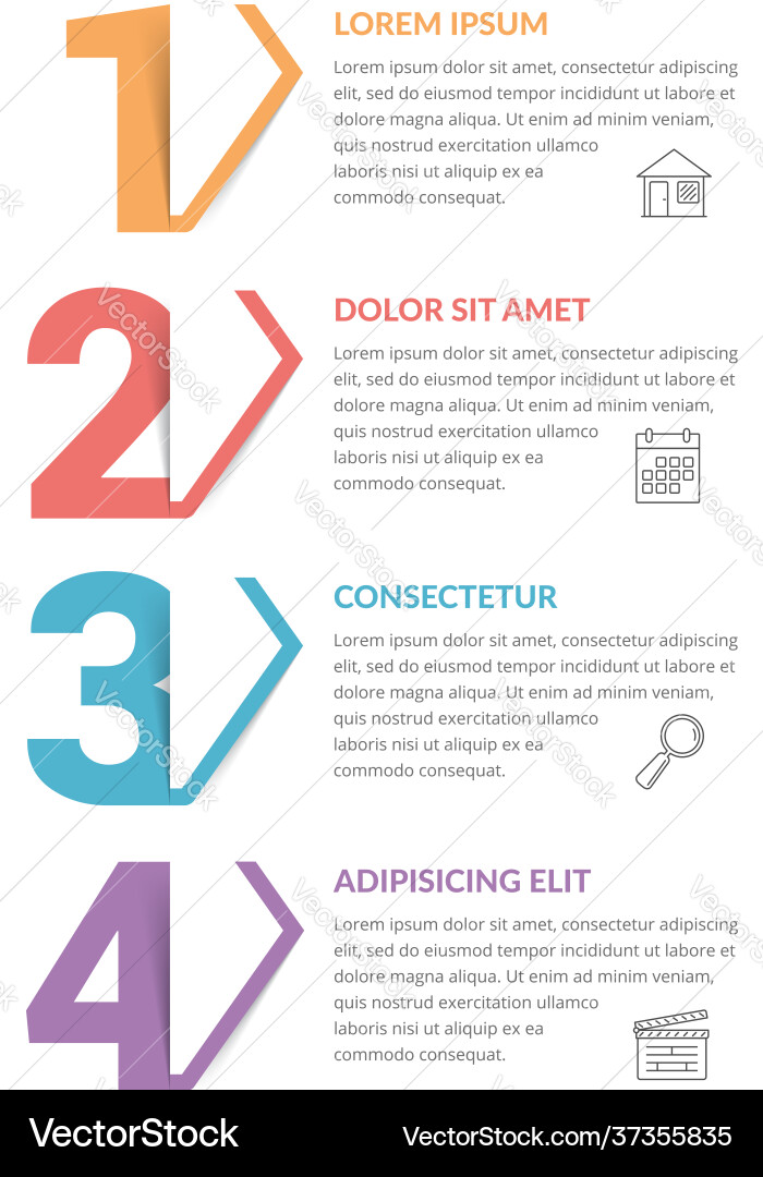 Four steps - infographic template Royalty Free Vector Image