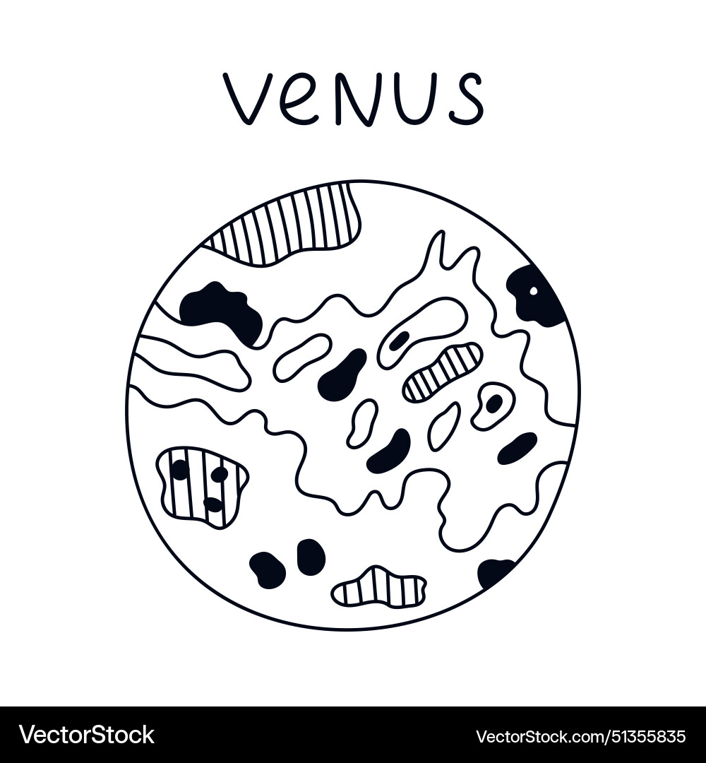 Funny hand drawn black and white venus second Vector Image