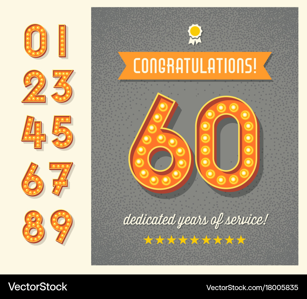 Greeting card with 3d light bulb number set Vector Image