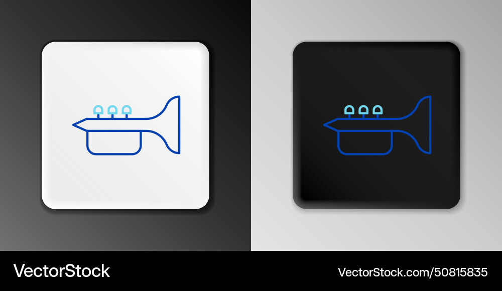 Line trumpet icon isolated on grey background Vector Image