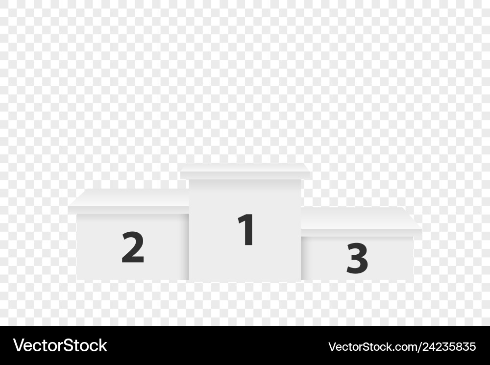 Realistic 3d white winners podium closeup Vector Image