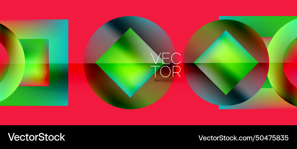 Squares and circles design fluid color gradients Vector Image