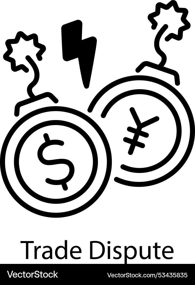 Trade dispute Royalty Free Vector Image - VectorStock