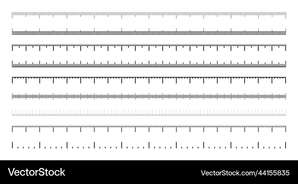 Various measurement scales with divisions Vector Image