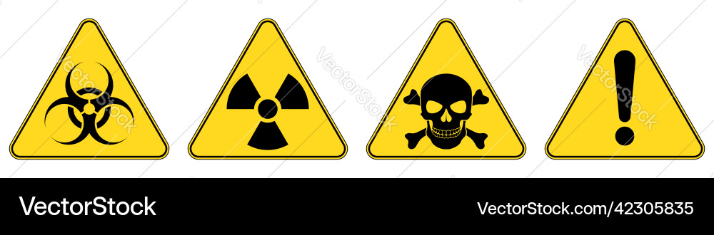 Warning danger signs Royalty Free Vector Image