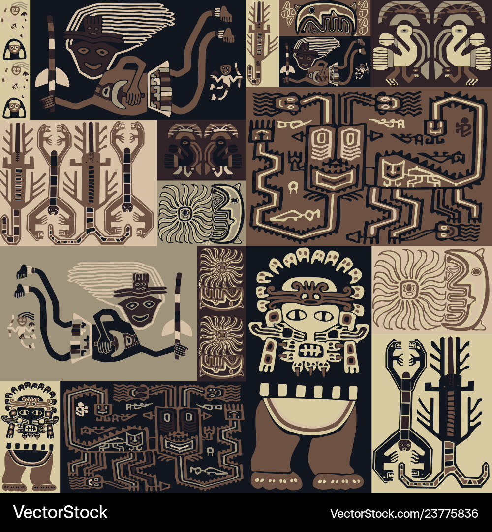 Background with peruvian pattern Royalty Free Vector Image