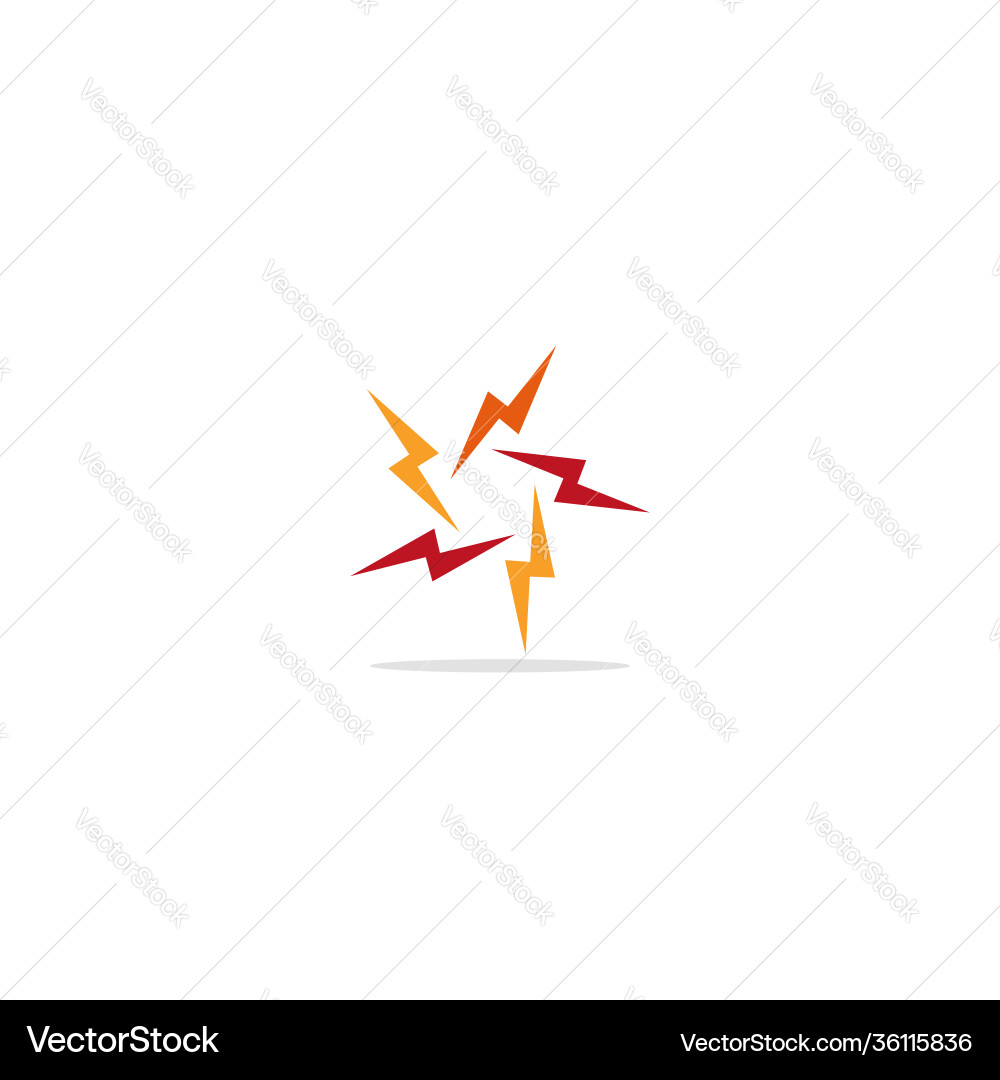 Bolt lightning circle logo Royalty Free Vector Image