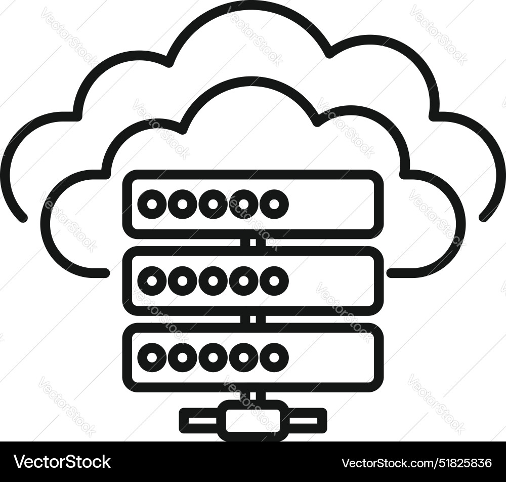 Cloud computing server data center connecting to Vector Image
