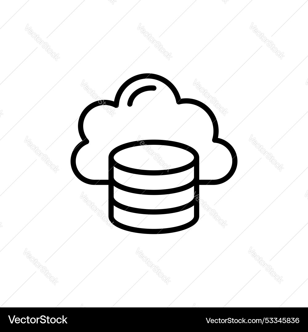 Cloud server line icon isolated on white Vector Image