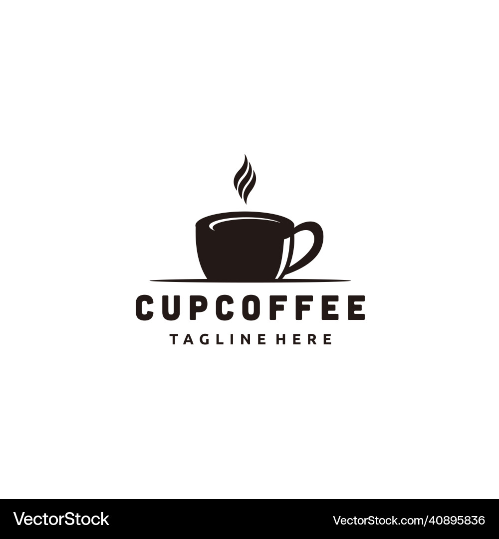 Coffee cup minimalist logo design inspiration Vector Image