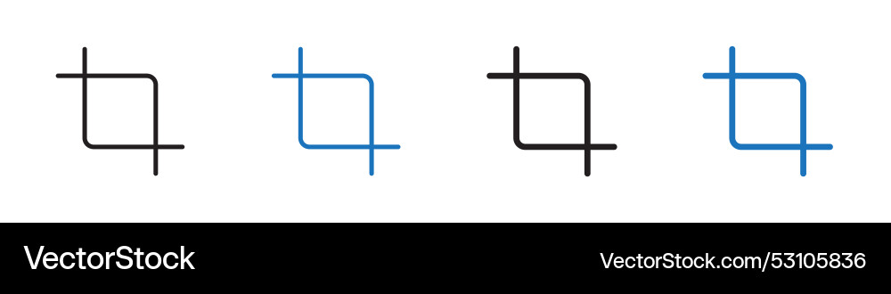 Crop icon set outline Royalty Free Vector Image