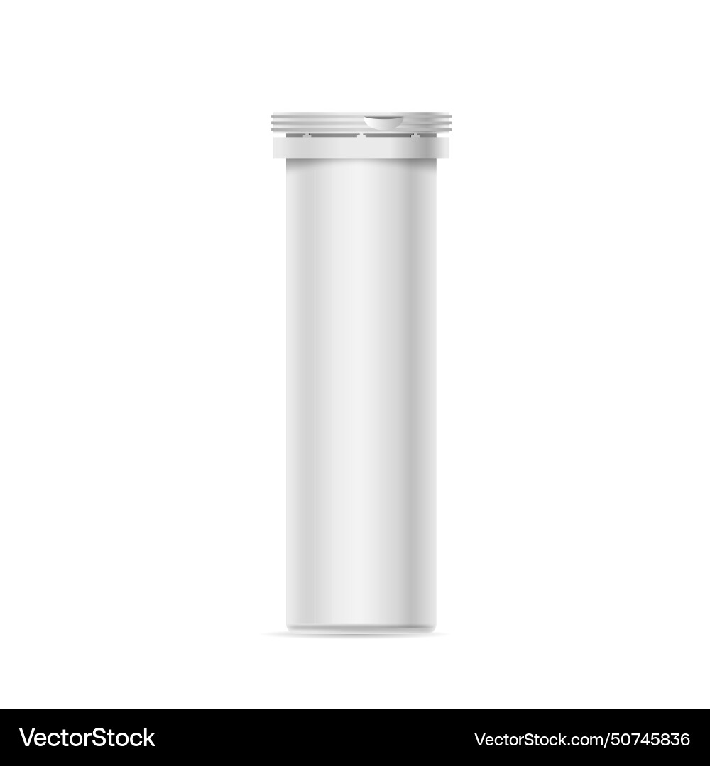 Cylindrical plastic tube bottle mockup Royalty Free Vector