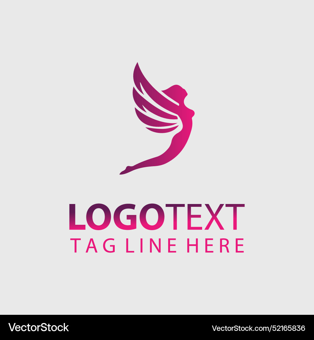 Flying women logo Royalty Free Vector Image - VectorStock