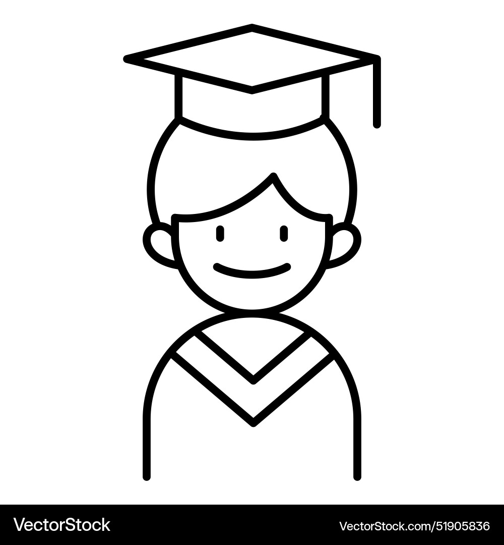 Graduation man icon in thin line style graphic Vector Image