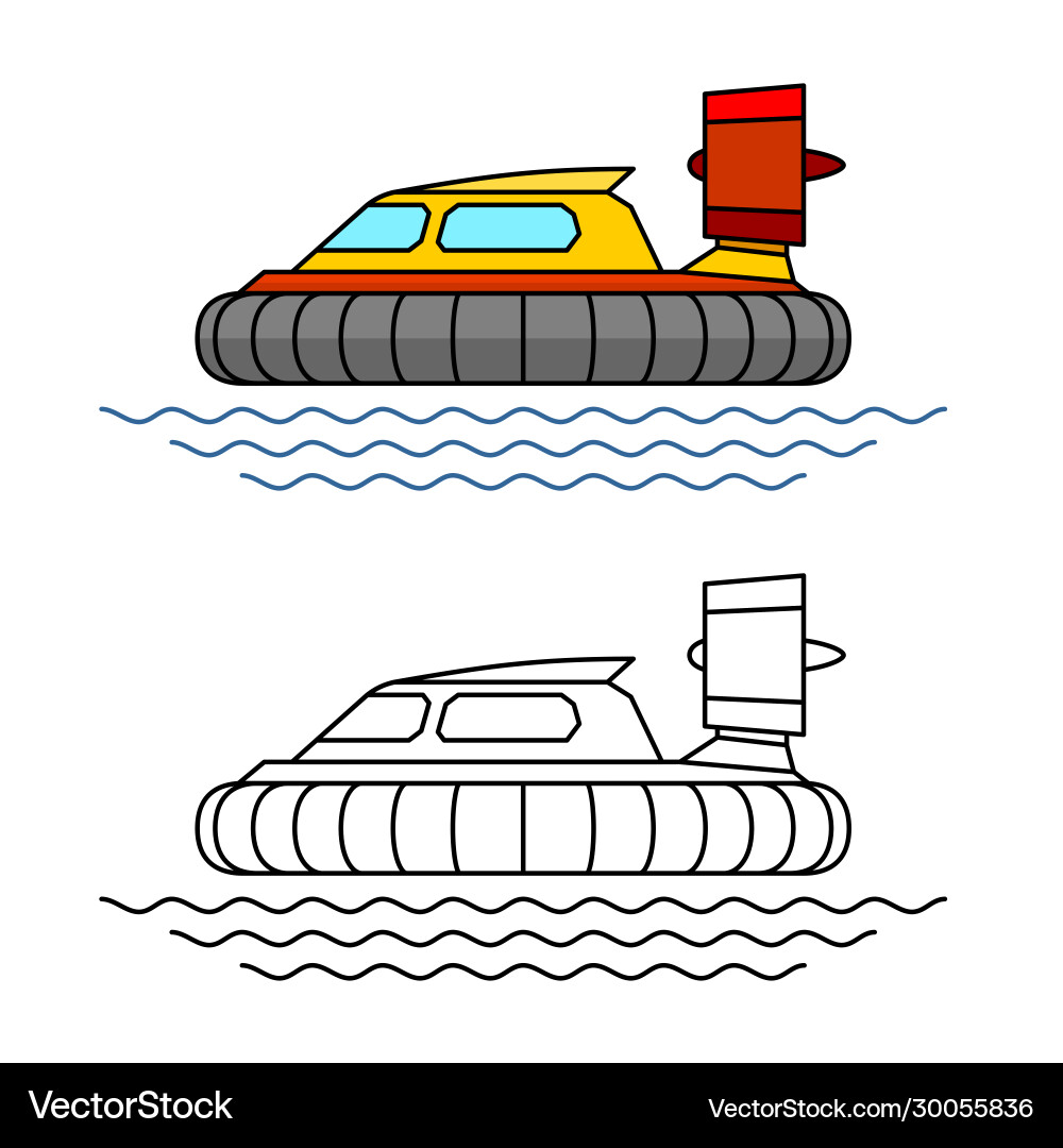 Hovercraft Boot Seitenansicht Hover Lizenzfreies Vektorbild