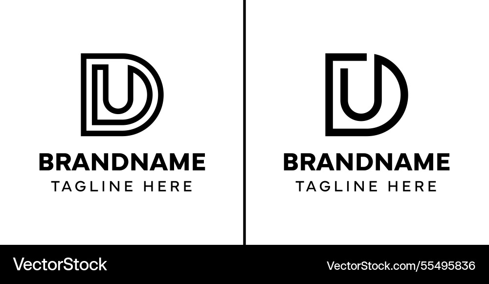 Letters du monogram logo set suitable for any Vector Image