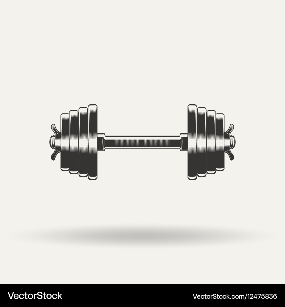Monochrome Dumbbell Icon Royalty Free Vector Image