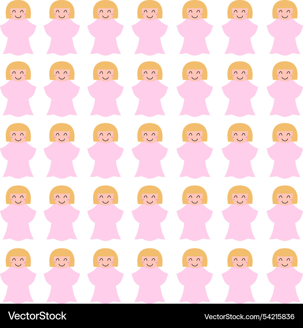 Pink cute xmas angels design pattern texture Vector Image