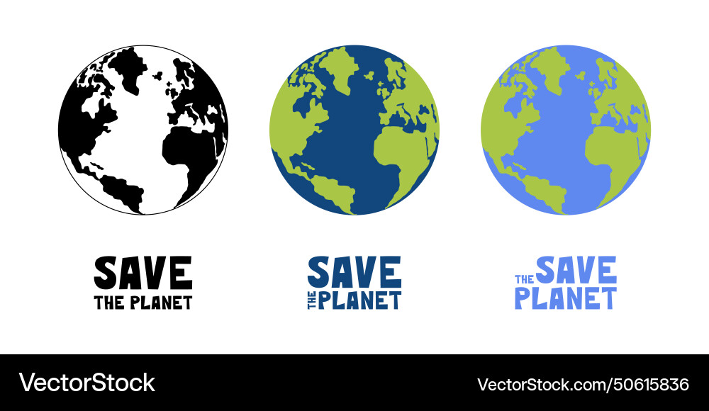Planet earth with save Royalty Free Vector Image