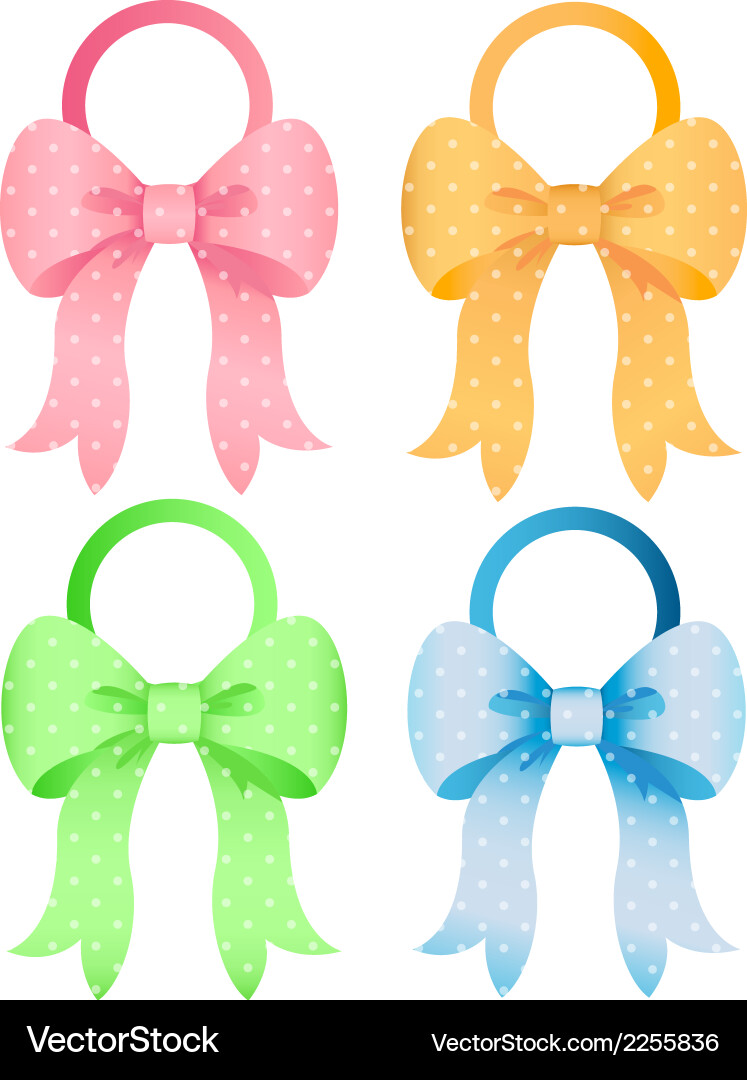 Polka dot bow set Royalty Free Vector Image - VectorStock
