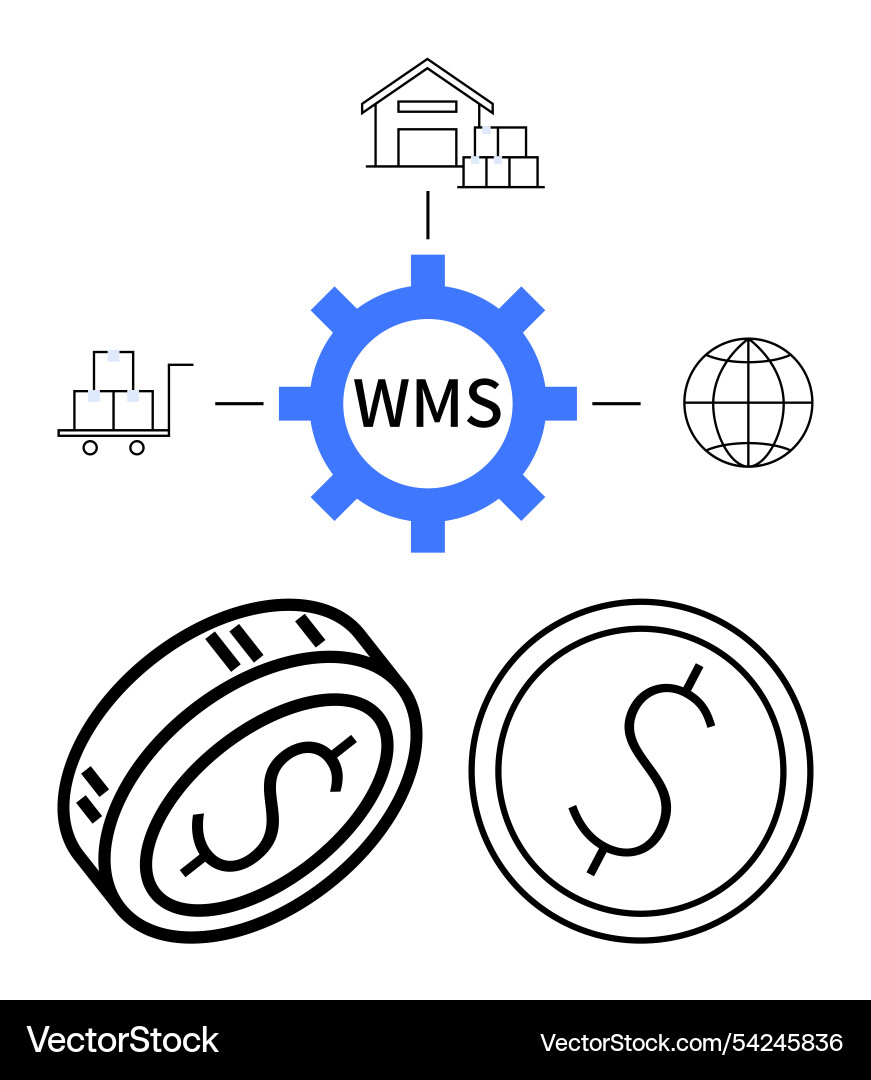 Warehouse management system wms integration Vector Image