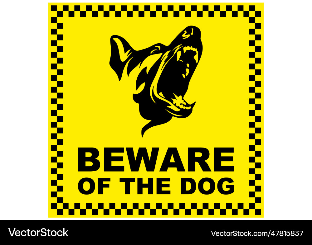 Beware of the dog Royalty Free Vector Image - VectorStock