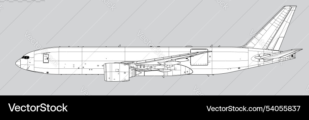 Boeing 777-200f freighter Royalty Free Vector Image